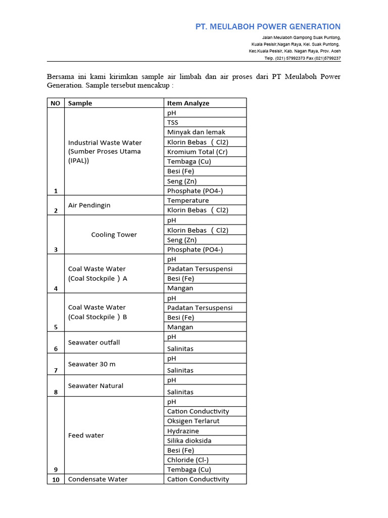 Surat Pengantar Sample | PDF
