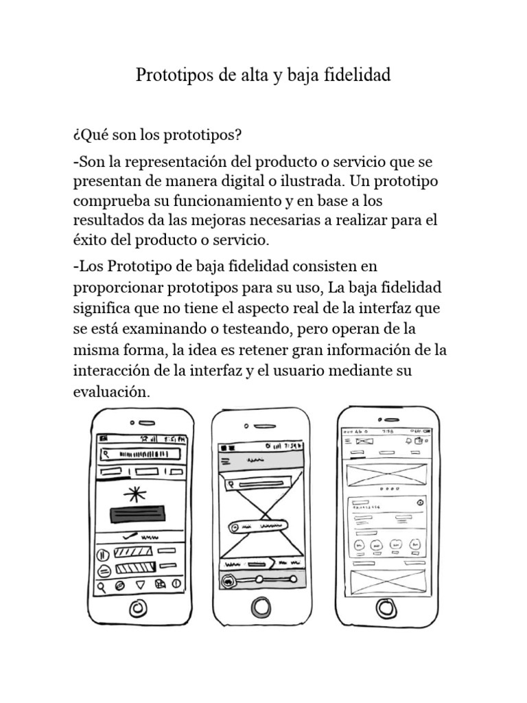 Prototipos de Alta y Baja Fidelidad | PDF
