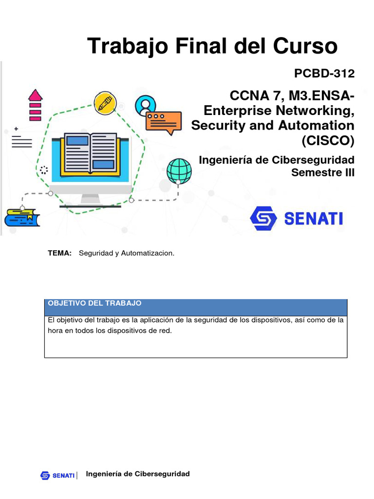 Trabajo Final Del Curso: Ccna 7, M3.Ensa-Enterprise Networking, Security and Automation (Cisco ...