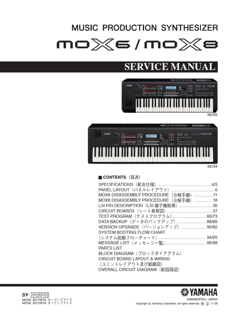 Yamaha Sy012015 Mox6 Mox8 | PDF