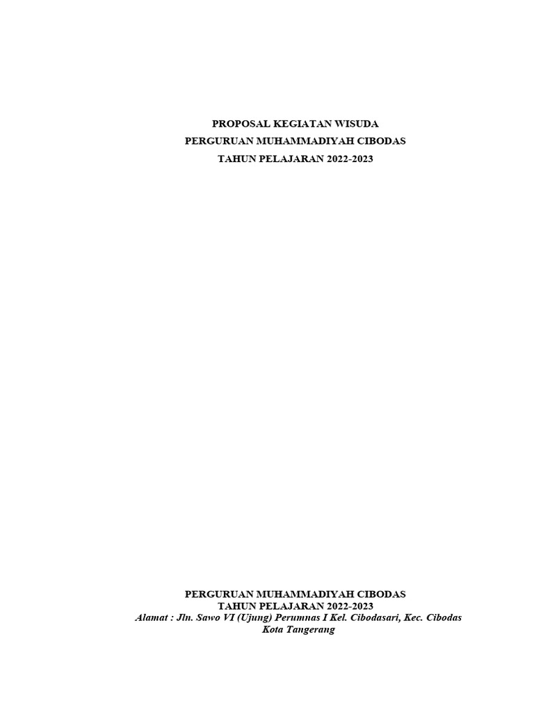 Proposal Wisuda | PDF