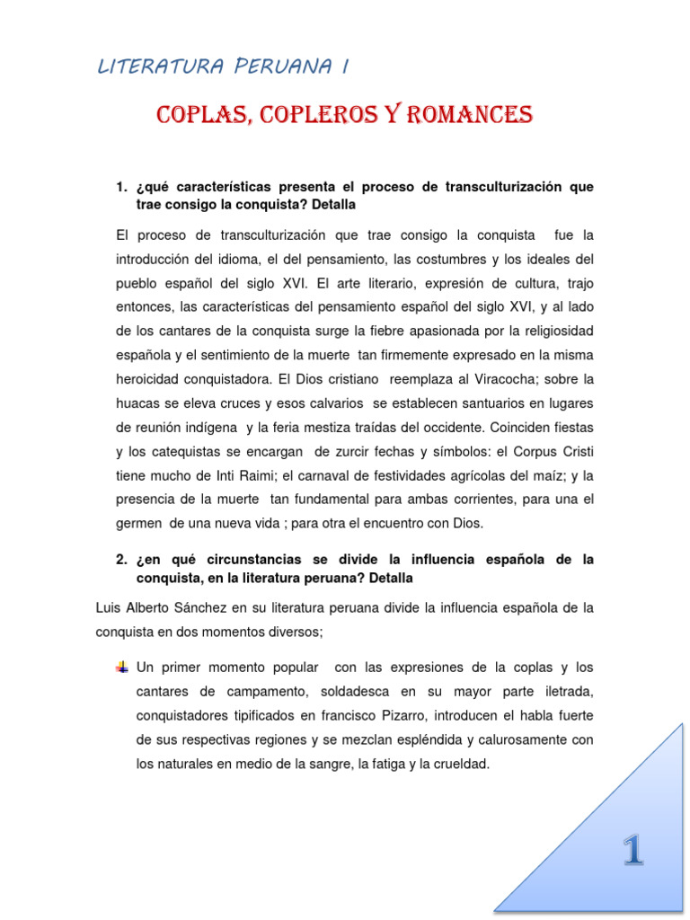 Coplas y Romances | PDF | Perú | España
