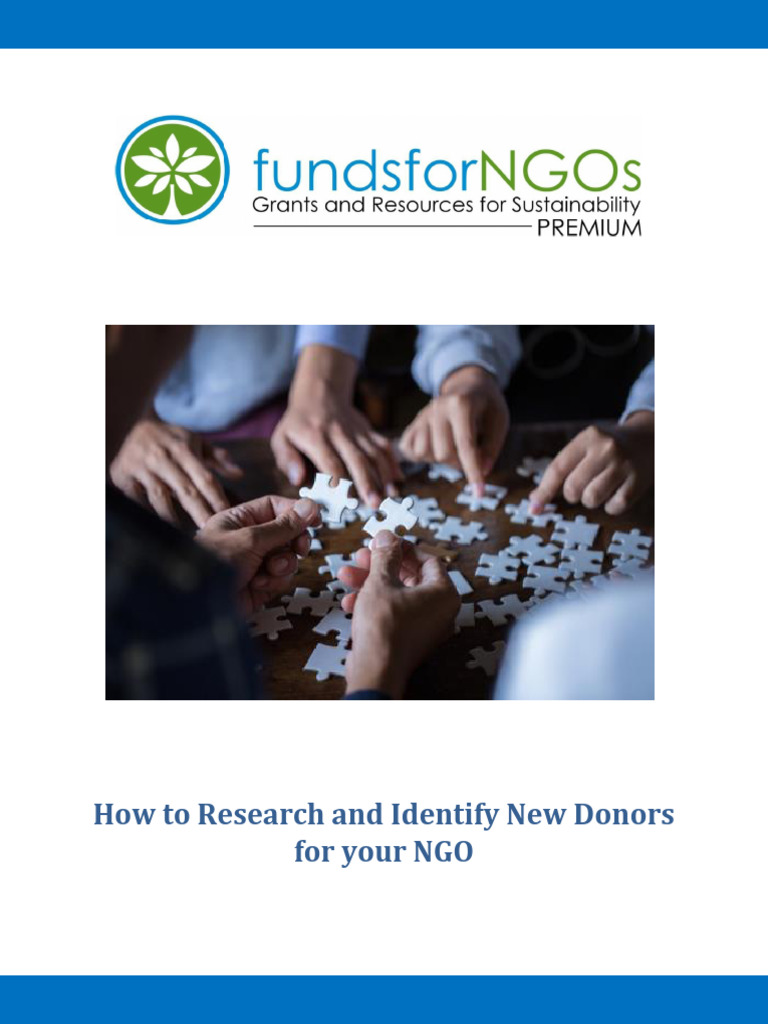 How To Research and Identify Donors For Your NGO | PDF | Non ...