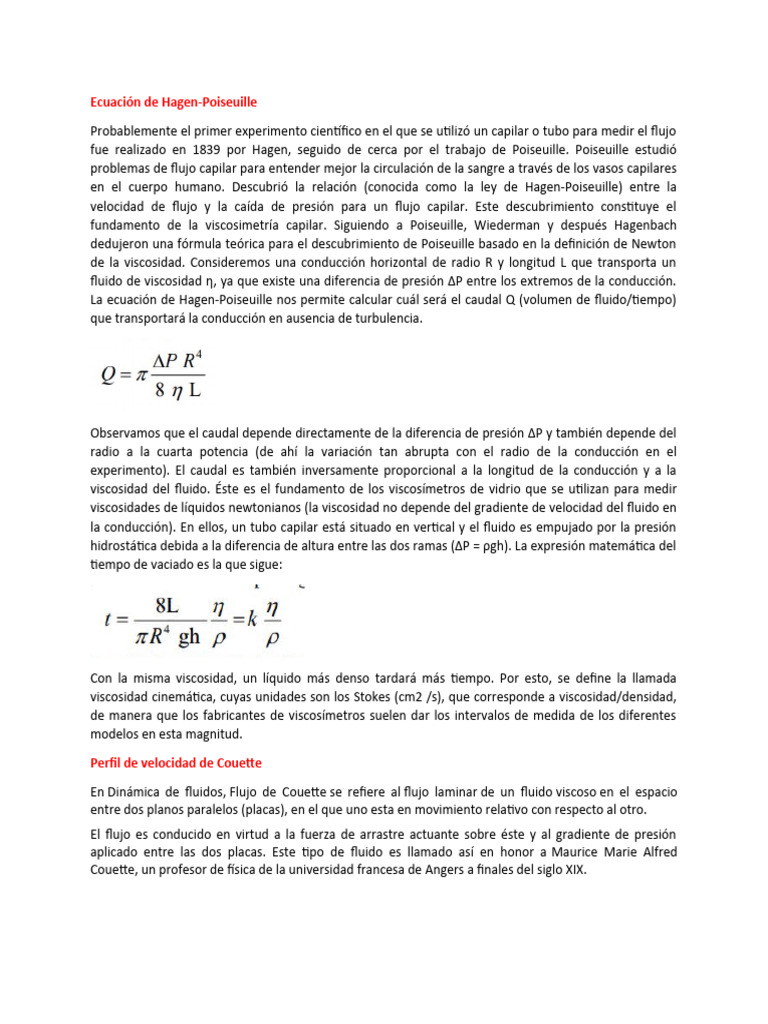 Ecuación de Hagen | PDF | Viscosidad | Física
