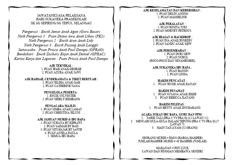 Buku Program Sukaneka Prasekolah Page 2 | PDF