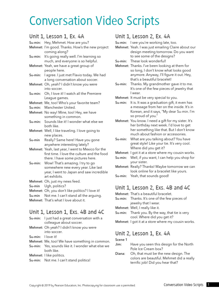 st4 - SB - Conversation - Video Script | PDF