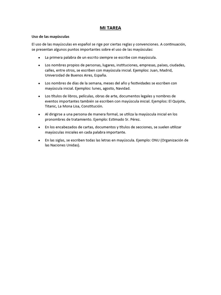Reglas del uso de mayúsculas en español | PDF | Caso de carta | Puntuación