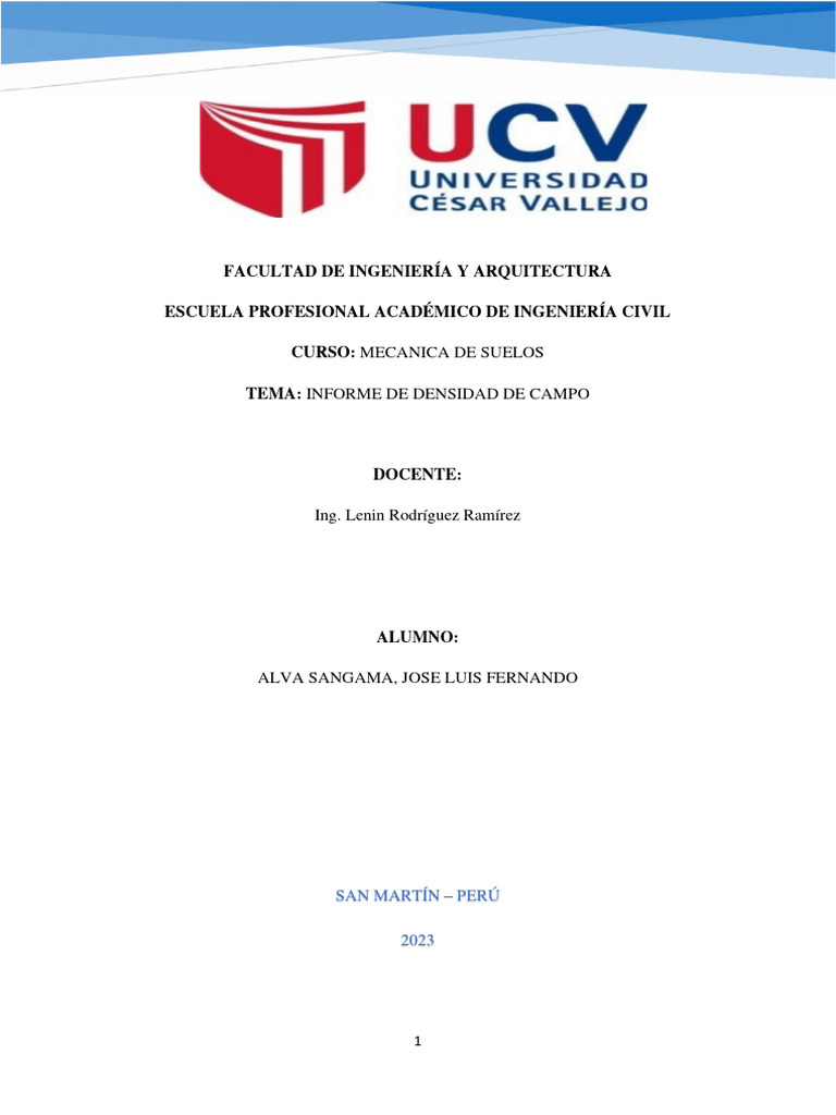 Informe de Densidad de Campo Rekiter | PDF | Densidad | Ingeniería