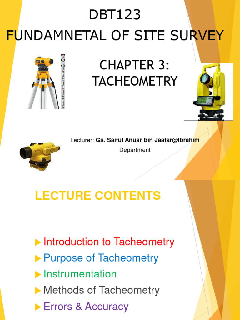 DBT123 Chapter 4 - Tacheometry Survey | PDF | Surveying | Applied And ...