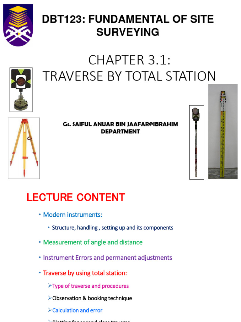 DBT123 Chapter 3 - Traverse Survey | PDF | Surveying | Compass