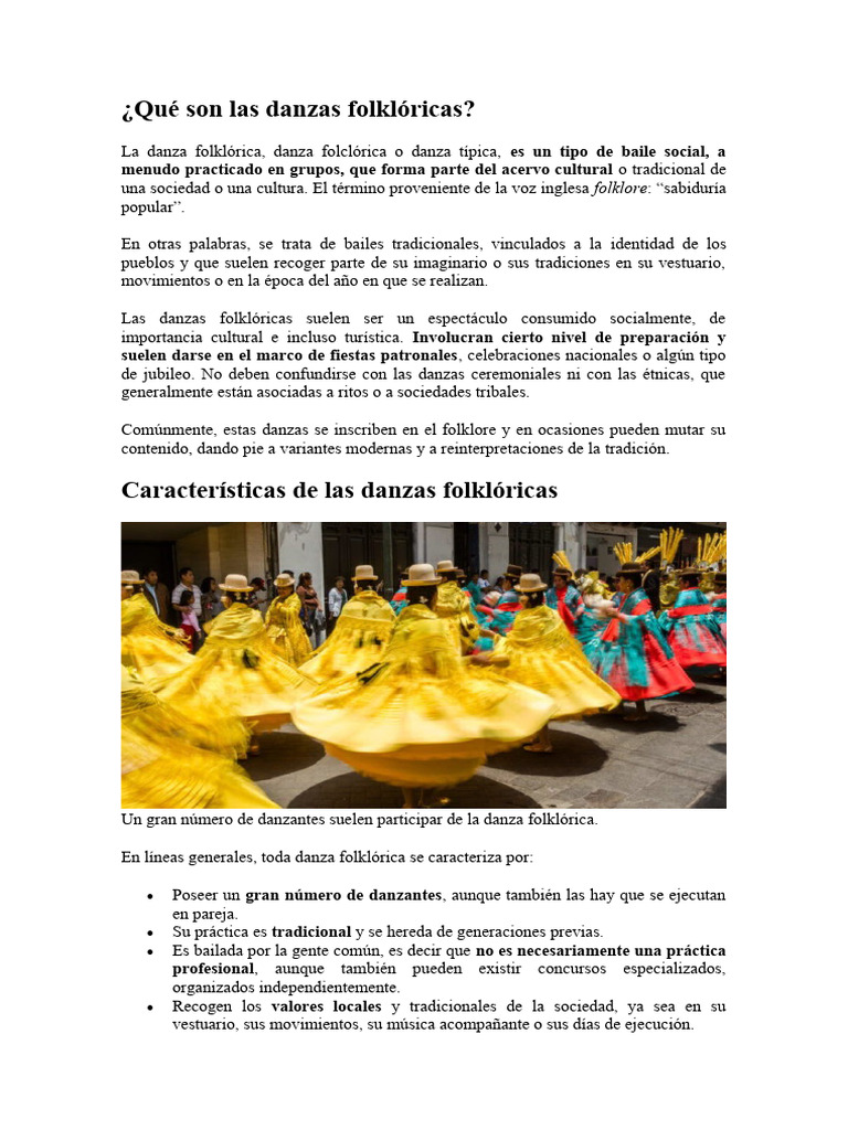 Danzas Folklóricas | PDF | Bailes | Folklore