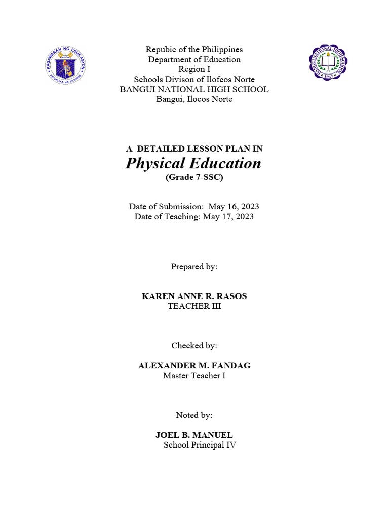 Detailed Lesson Plan in PE Festival Dance | PDF | Lesson Plan | Festival