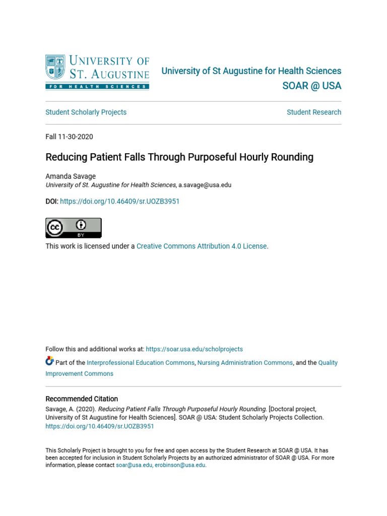 Reducing Patient Falls Through Purposeful Hourly Rounding | PDF ...