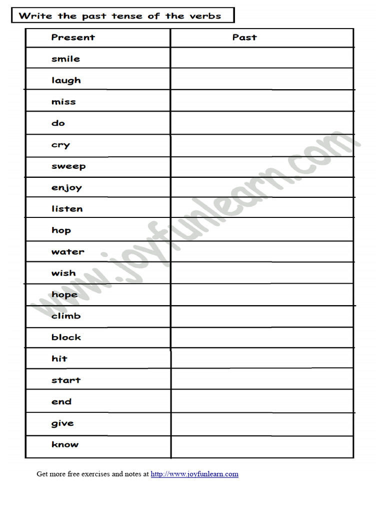 Y2 Simple Past Tense | PDF