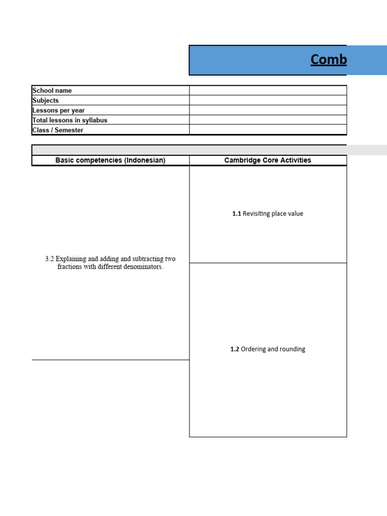 GRADE 5 - Indonesia and Cambridge Combined (Syllabus) - English | PDF ...