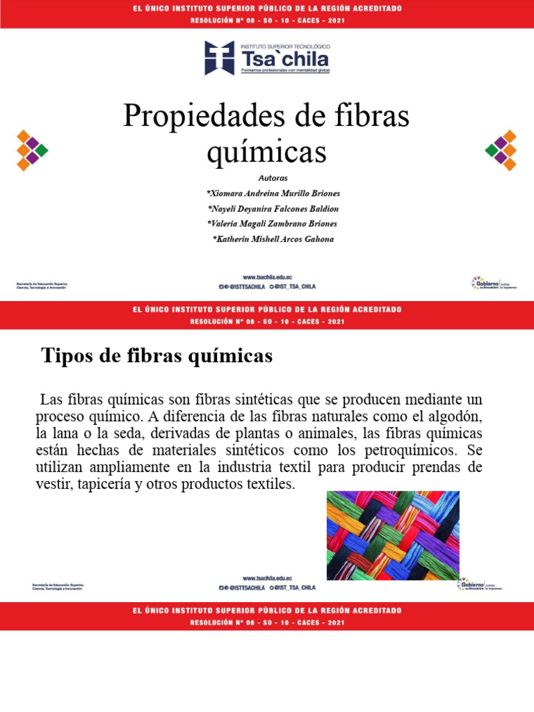 Propiedades de Fibras Químicas Textiles | PDF | Fibra sintética | Textiles