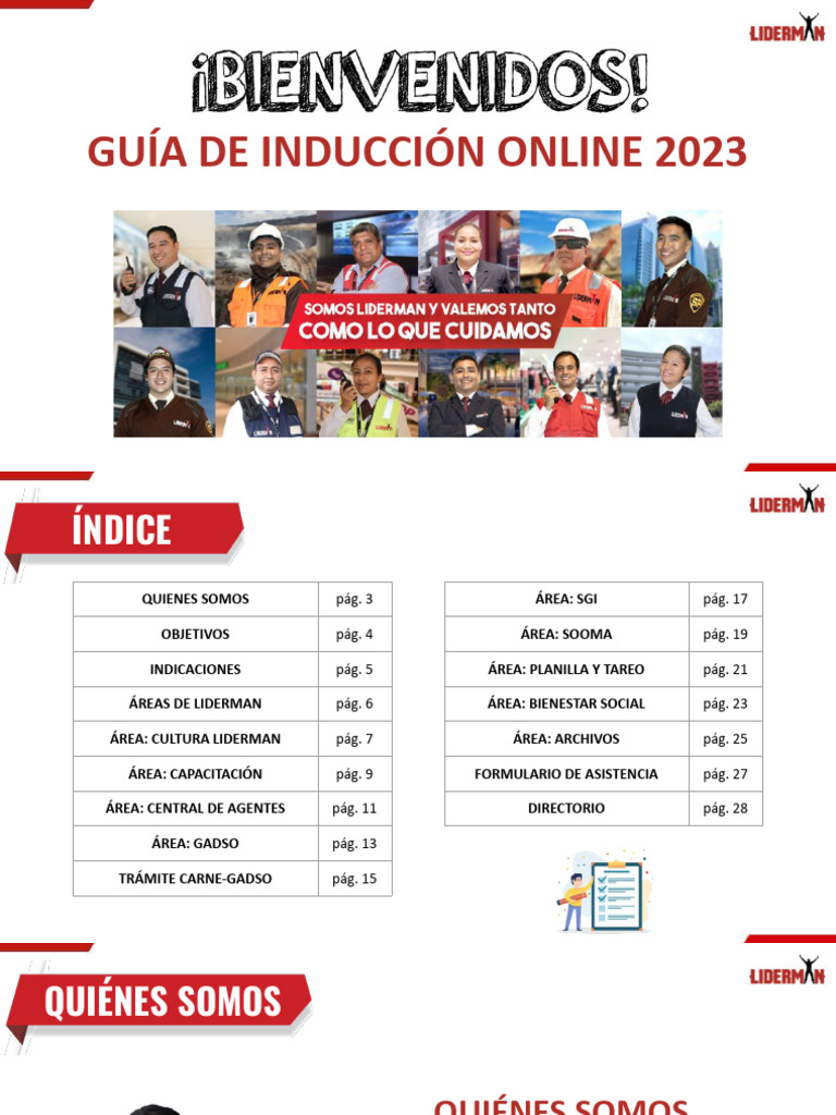 Inducción Online 2023 en Liderman | PDF