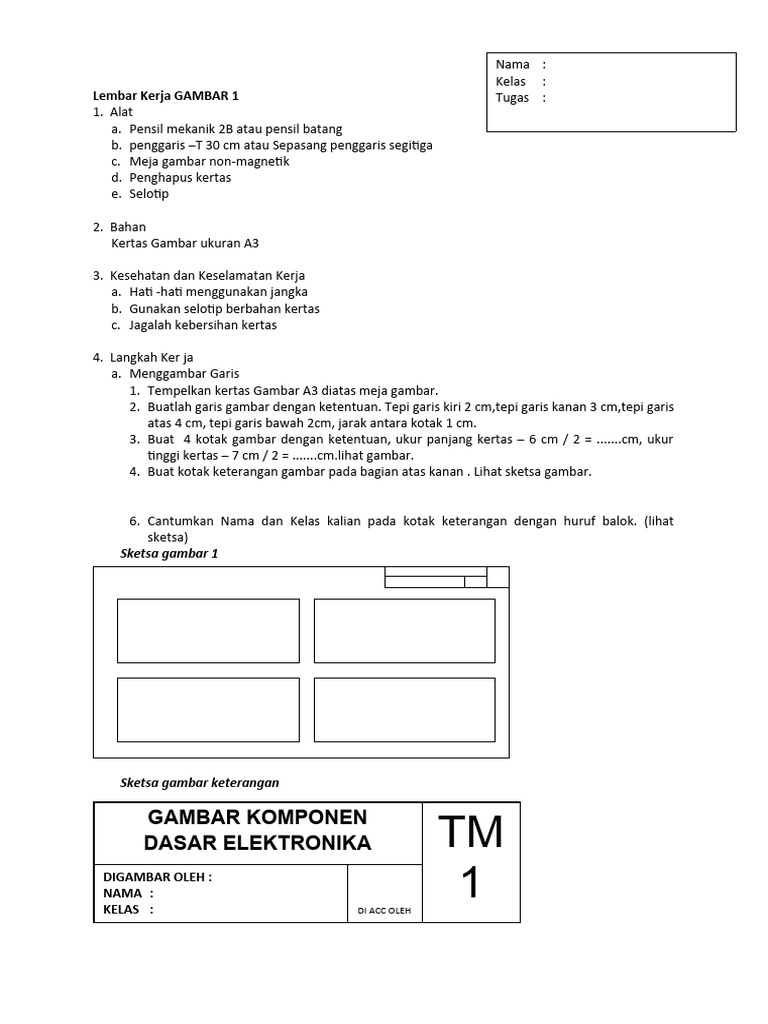 Lembar Kerja Gambar (TM 1) | PDF | Metode & Bahan Ajar