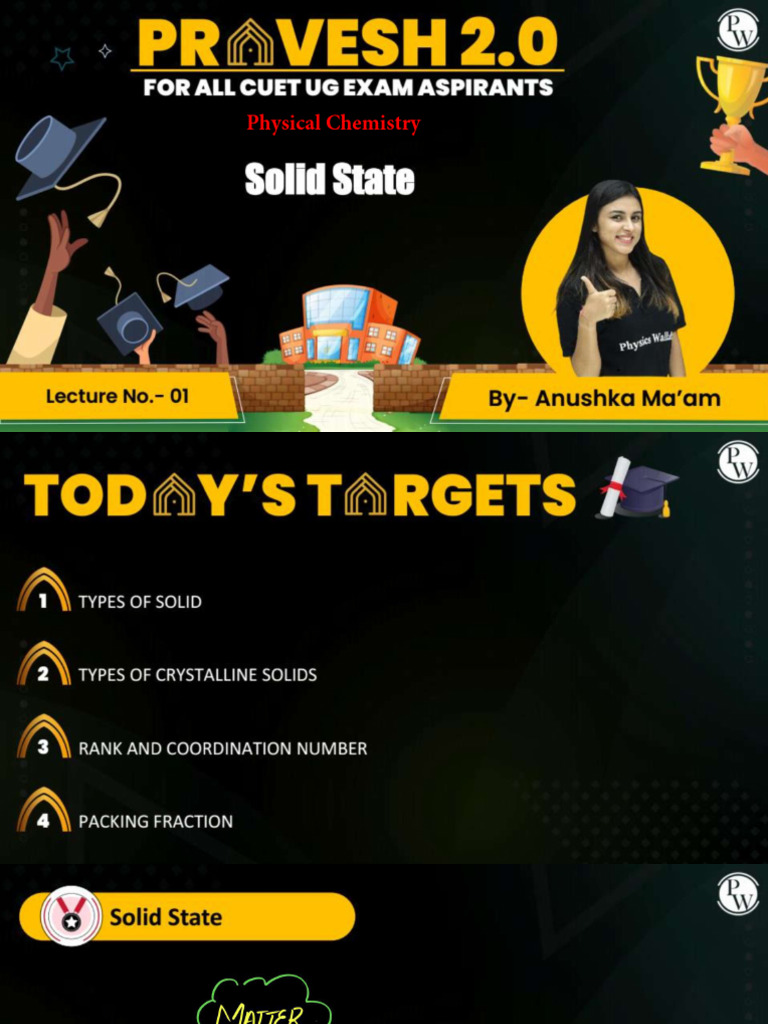 Solid State 01 - Class Notes - (Pravesh 2.0) | PDF