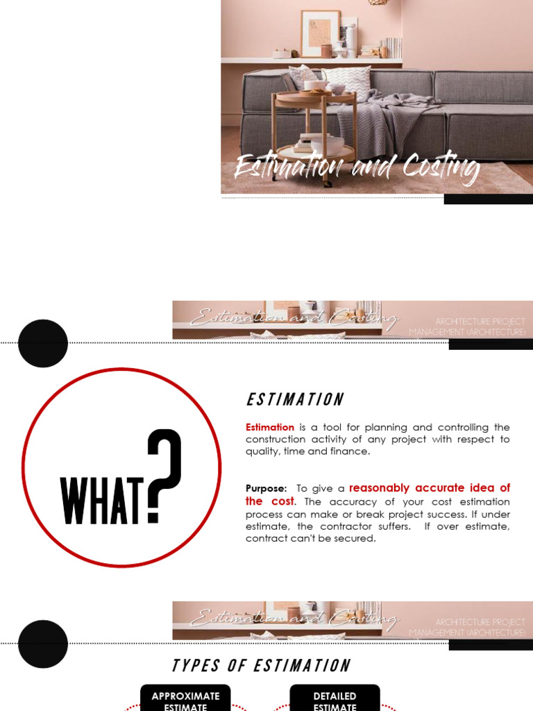 Costing And Estimation Pdf Valuation Finance Measurement