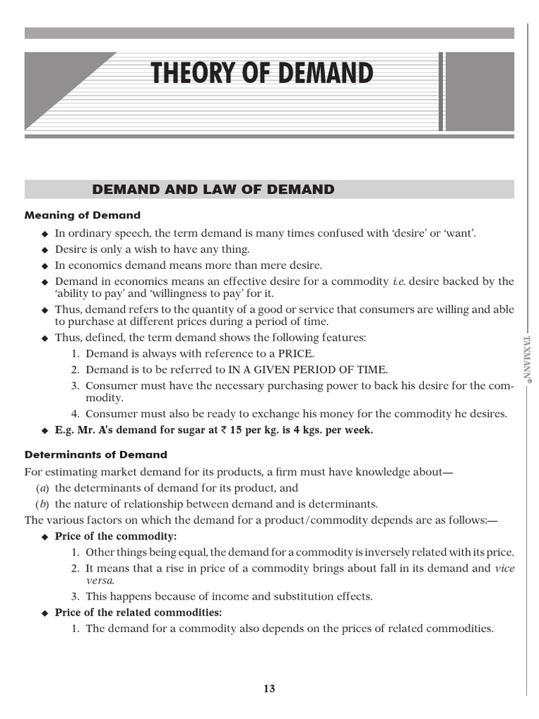 Law of Demand and Its Determinants | PDF | Demand | Demand Curve