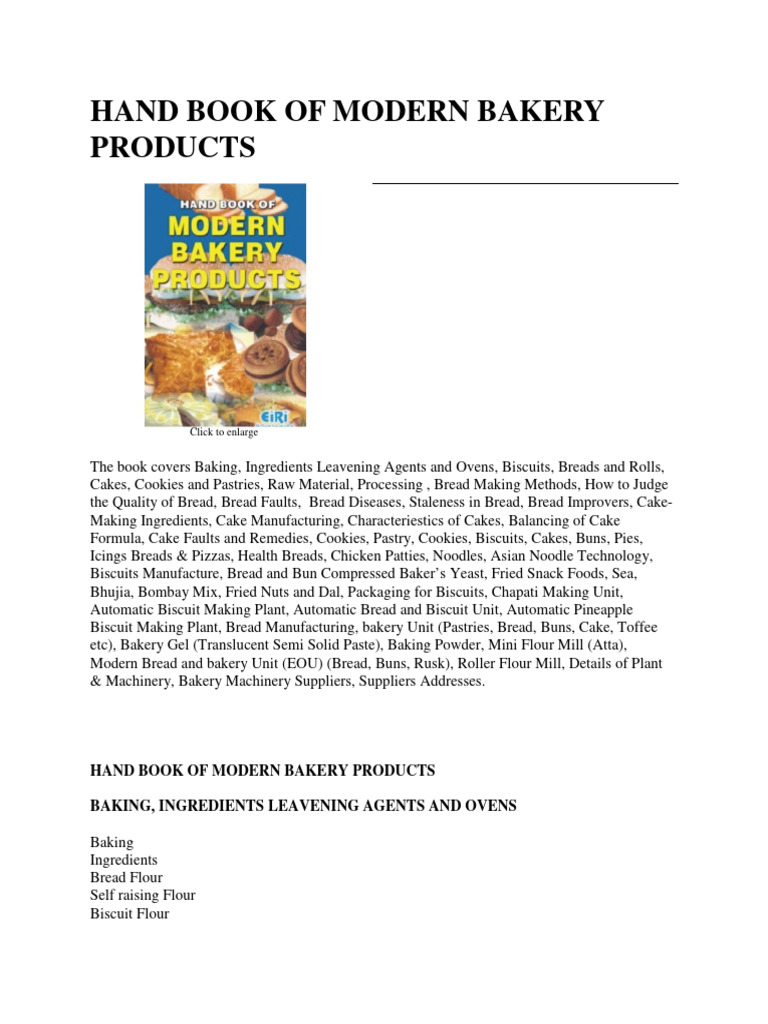 Modern Bakery Products Handbook | PDF | Cakes | Breads