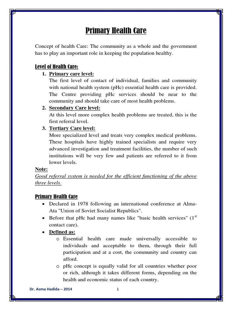 Primary Health Care | PDF | Health Care | Hospital