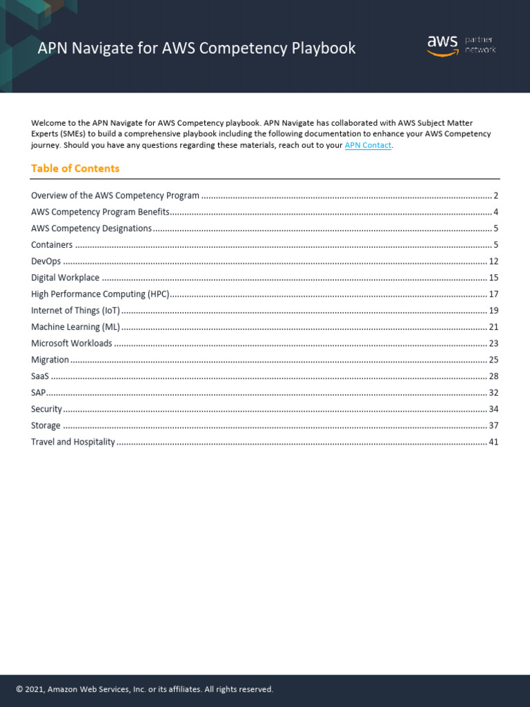 Step 2 - APN Navigate For AWS Competency Playbook | PDF | Amazon Web ...