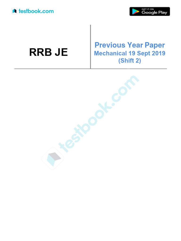 RRB JE Mechanical 19 Sept 2019 (Shift 2) English | PDF | Isotope ...
