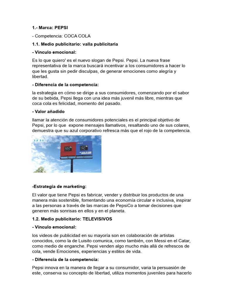 Pepsi | PDF | Pepsi | Publicidad