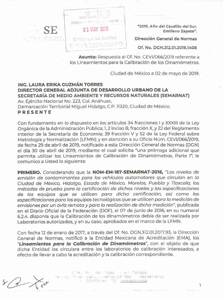 DGN.312.01.2019 ENtrada en Vigor de Lineamientos II Ultima Prorroga | PDF