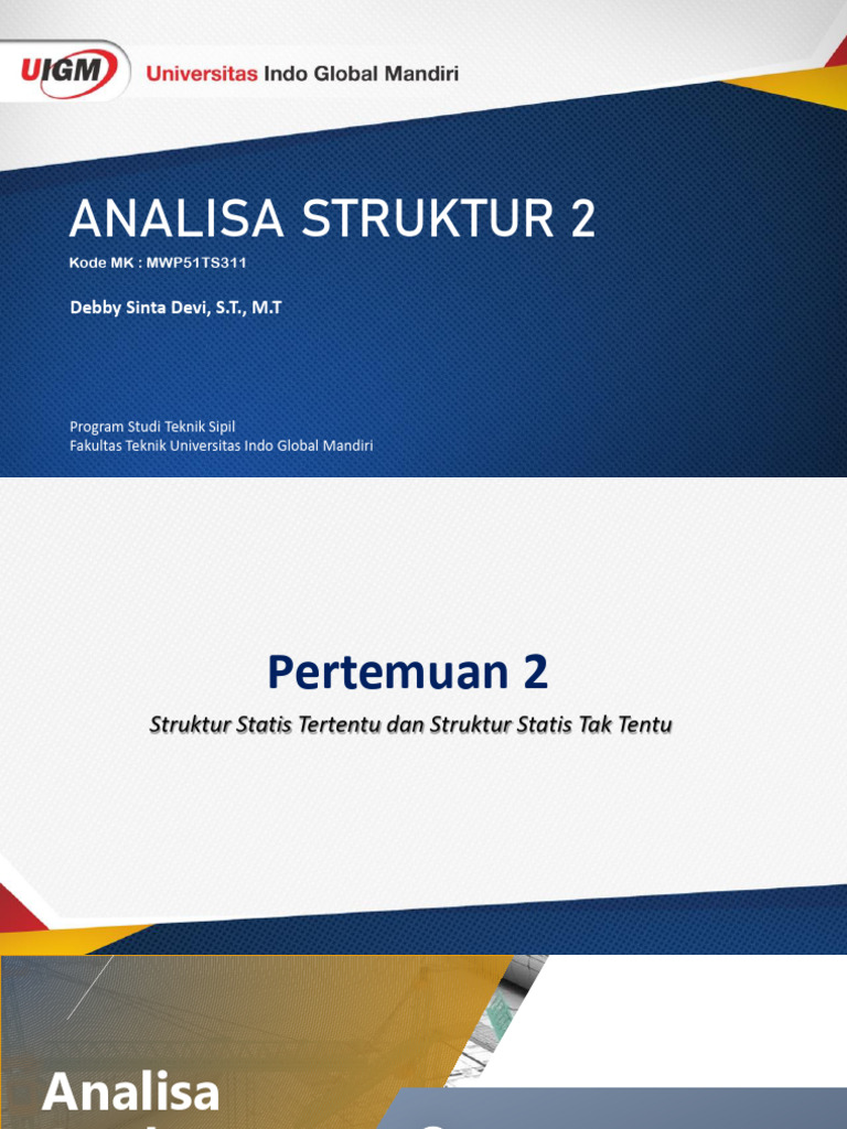 Kuliah 2. Analisa Struktur 2 | PDF