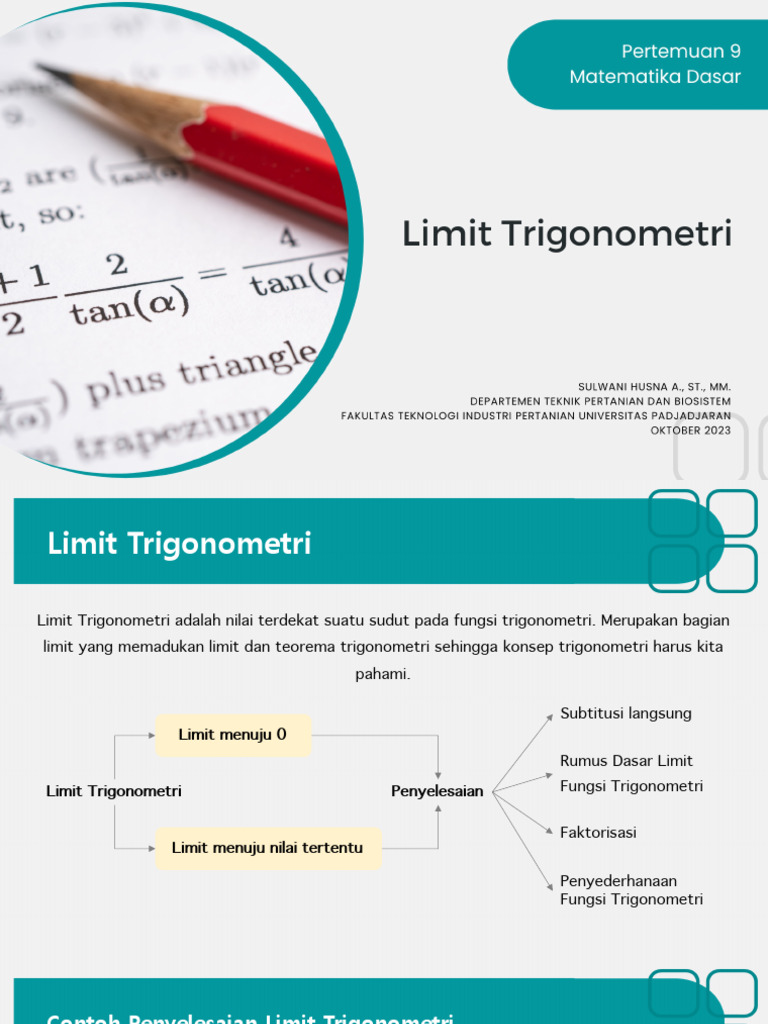 Pertemuan 9 Limit Trigonometri Mat | PDF