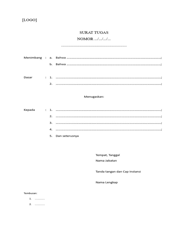 Format Surat Tugas | PDF
