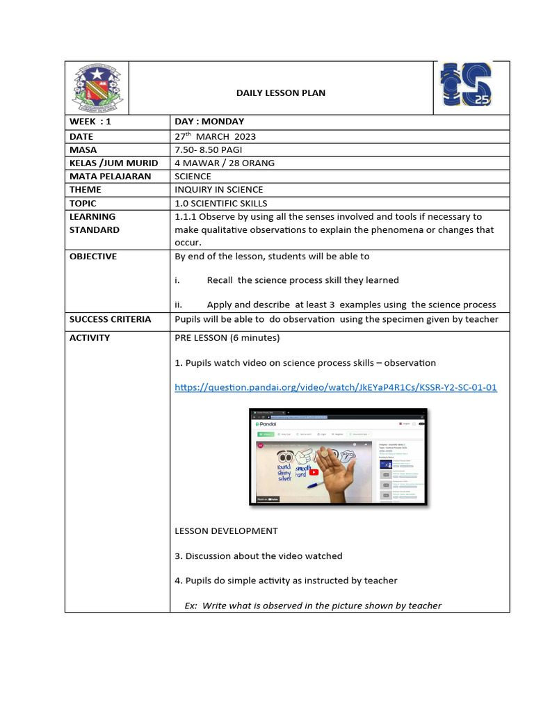 Science Inquiry Lesson Plan | PDF | Science & Mathematics