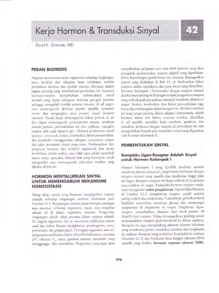 Bab 42. Kerja Hormon & Transduksi Sinyal | PDF | Sains & Matematika