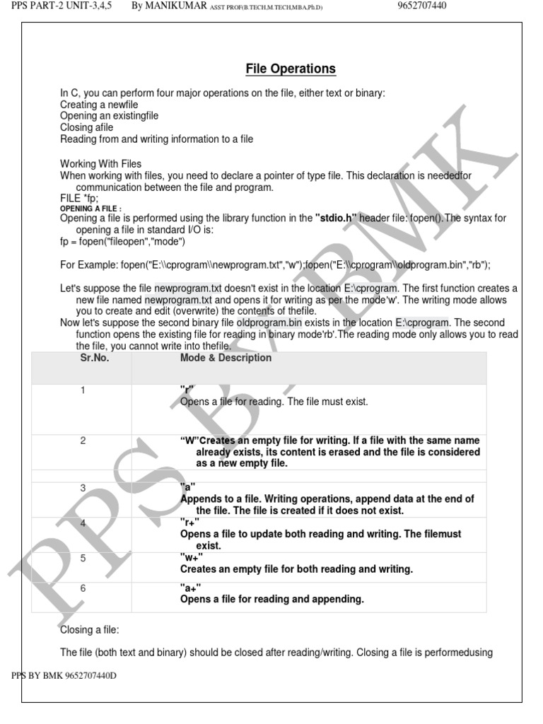 PPS Unit 3,4 ,&5 by BMK 9652707440 | PDF | Parameter (Computer Programming) | Pointer (Computer ...