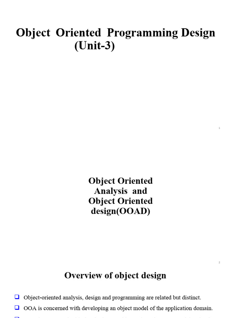 Unit 3 Ppt Notes Pdf Object Oriented Programming Class Computer Programming