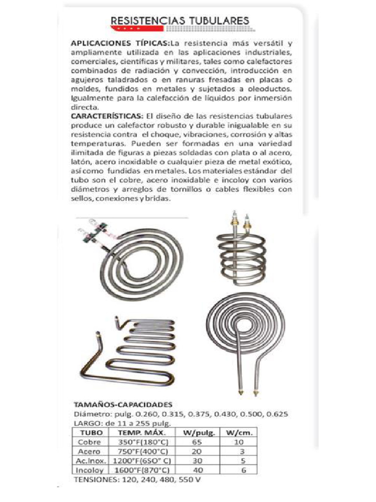 Resistencias Tubulares | PDF