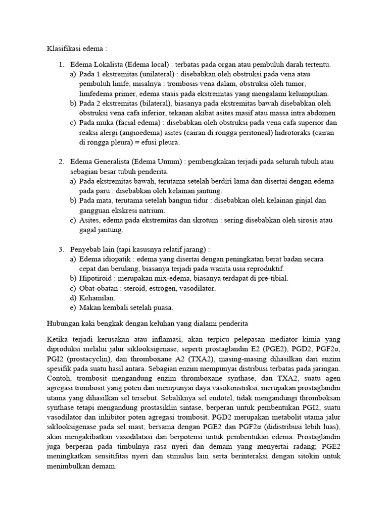 Klasifikasi Edema | PDF