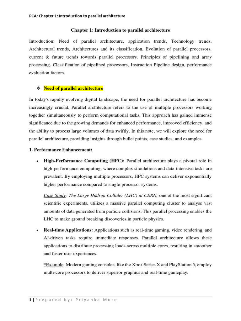 Ch 1 Intro To Parallel Architecture Pdf Central Processing Unit Parallel Computing