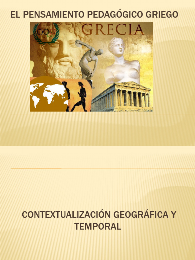 1 El Pensamiento Pedagógico Griego | PDF | Antigua Grecia | Platón