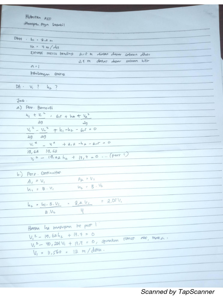 Zharifah Alya Salsabil Hidrolika | PDF