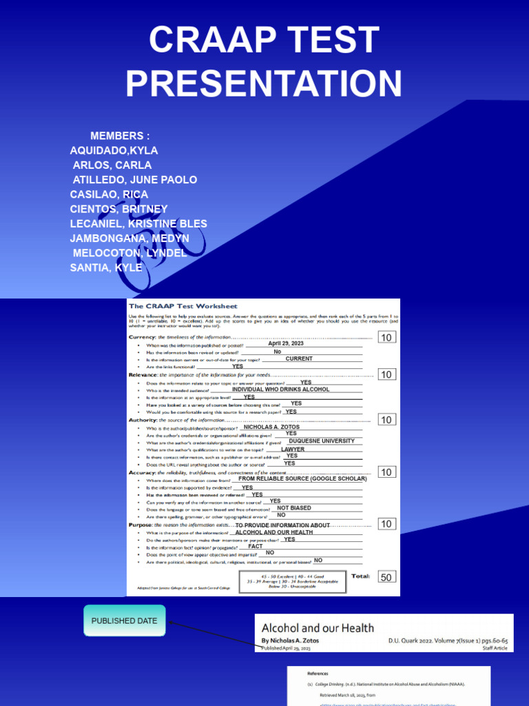 Craap-Test PPT Group | PDF