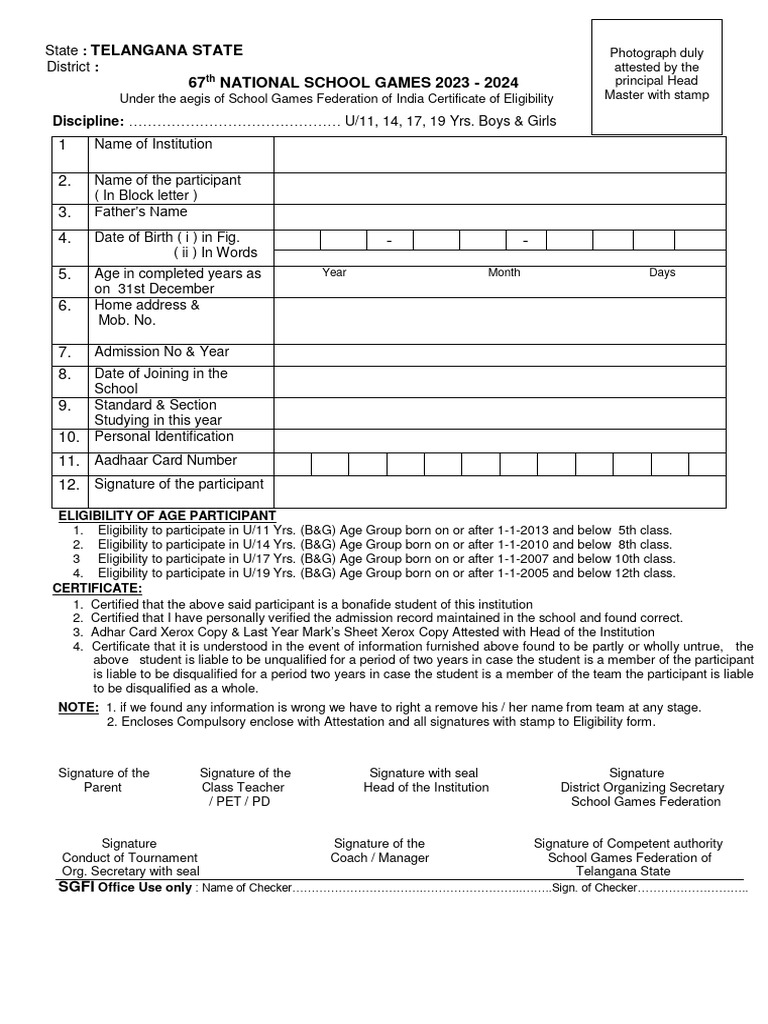 Eligibility Form 2023-2024 | PDF | Authentication | Document