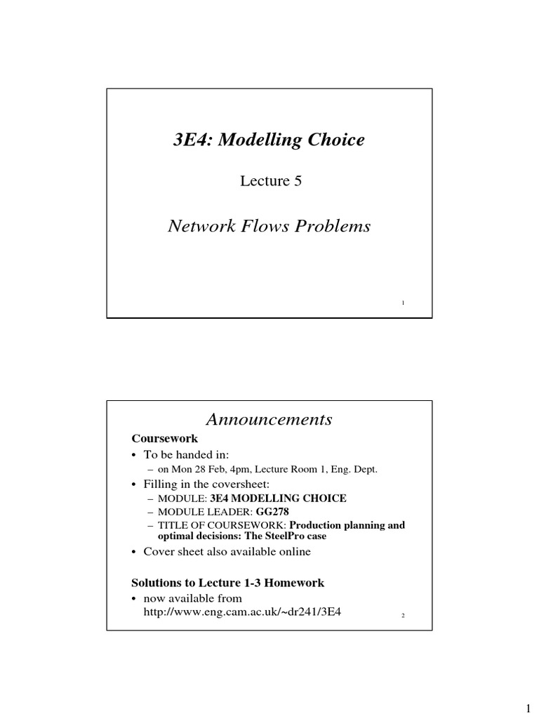 3E4 Lecture 5 | PDF | Operations Research | Mathematics