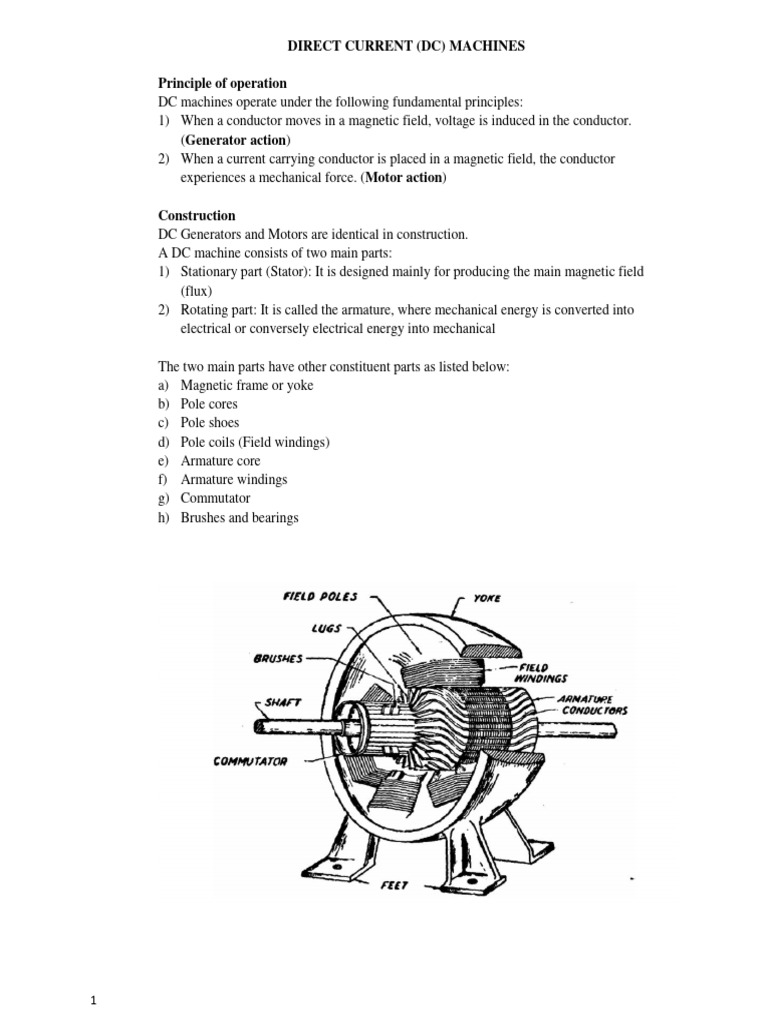 Direct Current Machines + Summarised Notes | PDF | Electric Motor ...