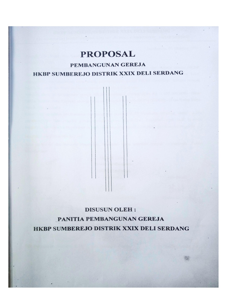 Proposal Pembangunan Gereja HKBP Sumberjo | PDF Proposal Pembangunan Gereja HKBP Sumberjo | PDF
