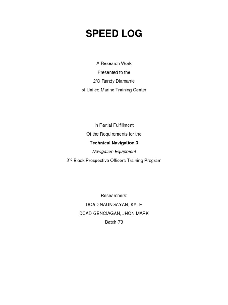 Understanding Speed Logs in Navigation | PDF | Electromagnetic ...