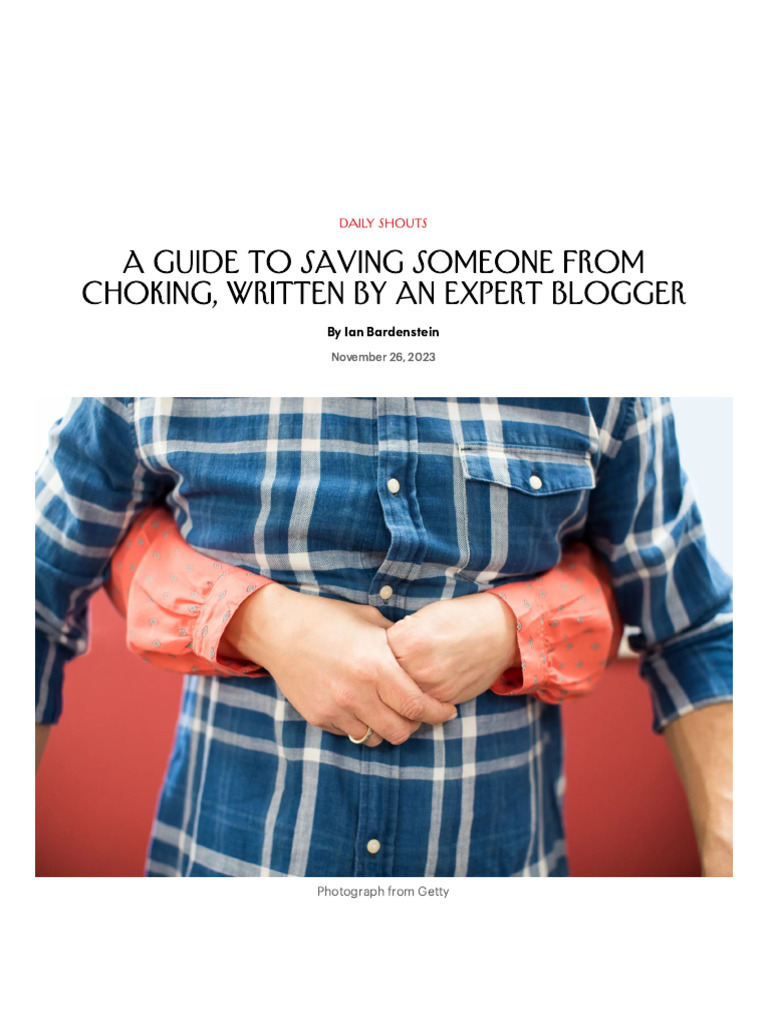 A Guide To Saving Someone From Choking,.. | PDF